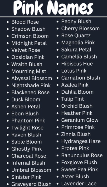 Top Pink Names: Pretty & Aesthetic Name Ideas - The Caring Girl